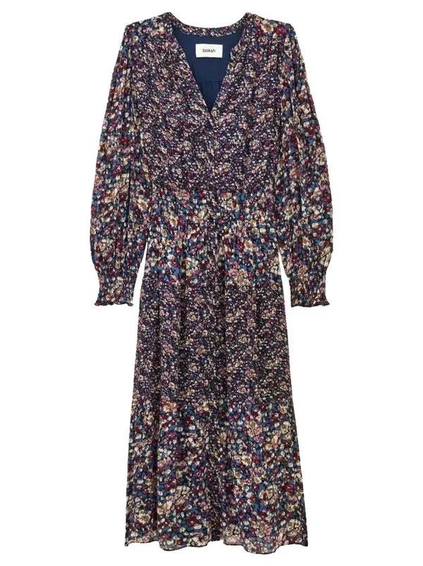 Ba&sh Kacy Floral Print Midi Dress - Blue