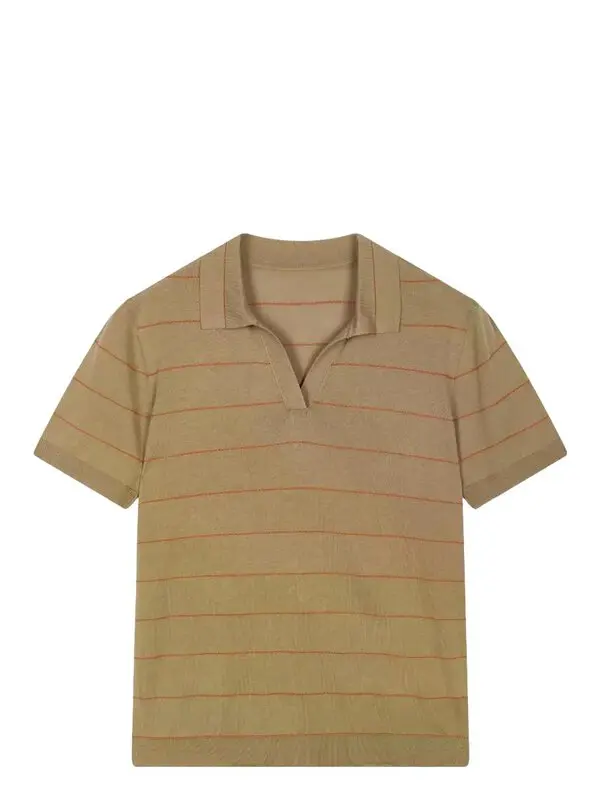 JNBY Striped Polo-collar T-shirt - Green