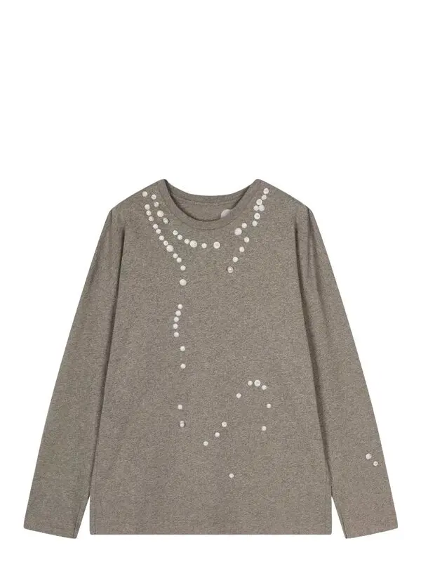 JNBY Pearl Embellished Long-sleeved T-shirt - Green