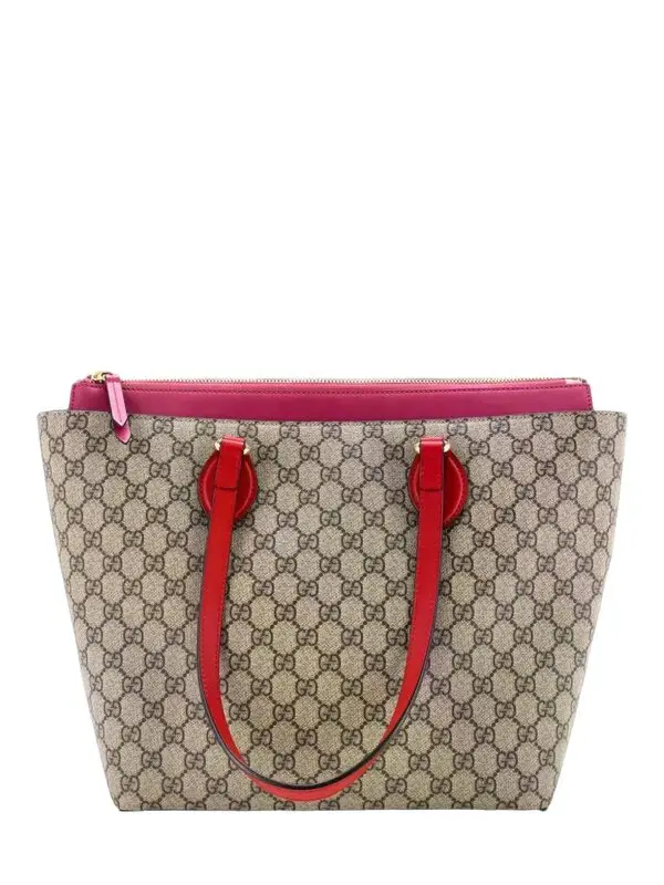Gucci Linea A Zip Gg Coated Canvas And Leather Medium Tote Bag - Pink