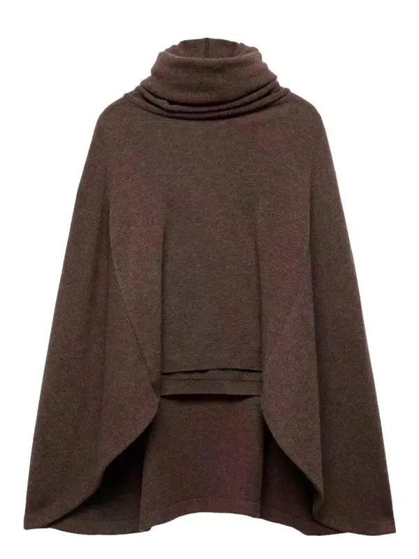 7 For All Mankind High-neck Shawl-sleeve Sweater - Brown