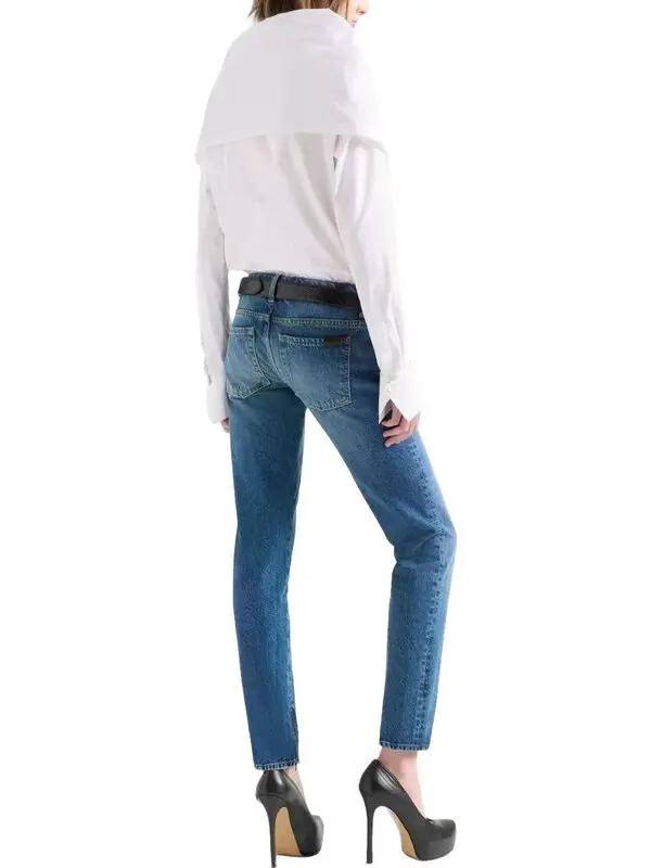 7 For All Mankind High-neck Long-sleeve Shirt - White