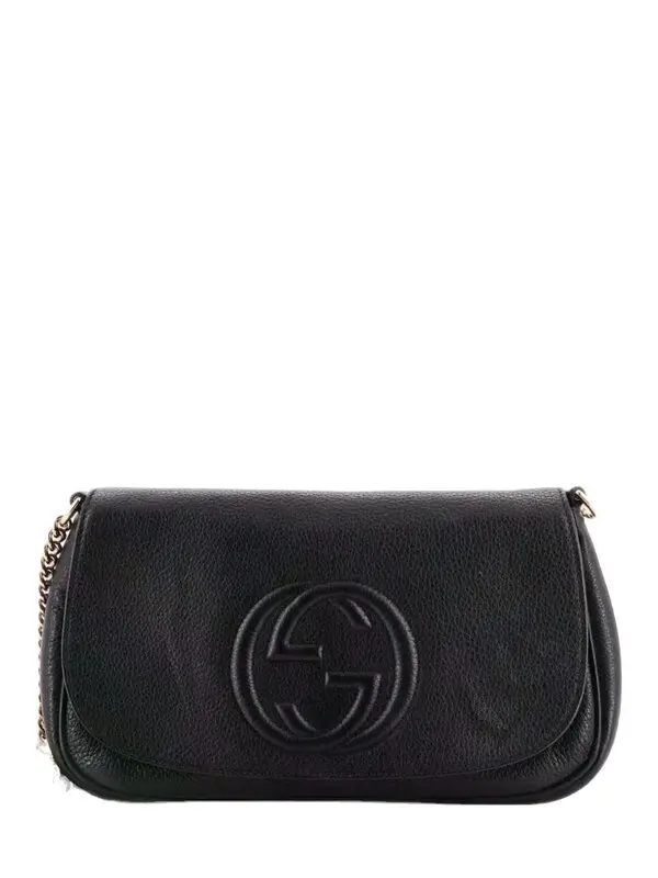 Gucci Soho Chain Leather Medium Crossbody Bag - Black