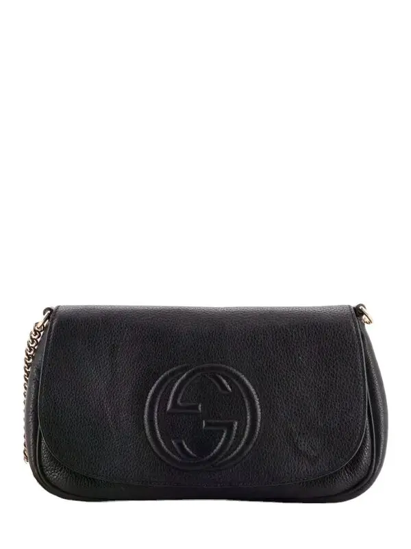 Gucci Soho Chain Leather Bag - Black
