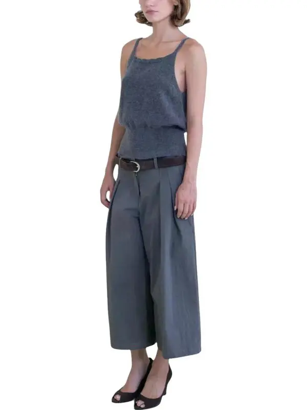 BELLE ANNA Cashmere-blend Terrace Top - Grey