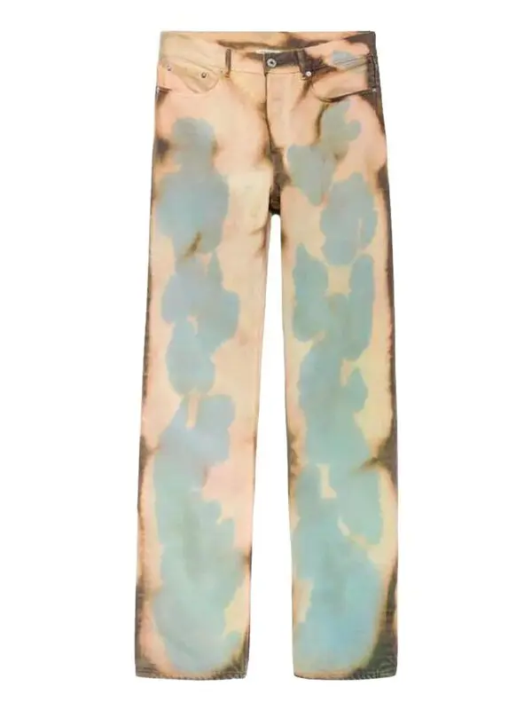 JW Anderson Bleached Mid-rise Straight-leg Jeans - Orange