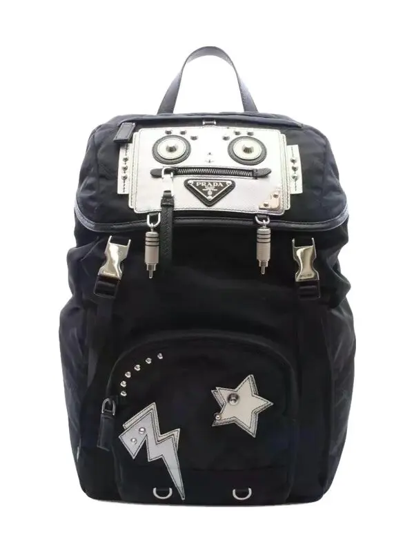 Prada Robot Motif Backpack - Black