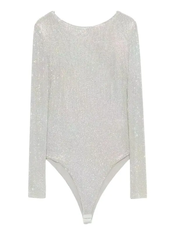 TWENTY FOURHAITCH Crystal Embellished Long Sleeve T-shirt - Silver