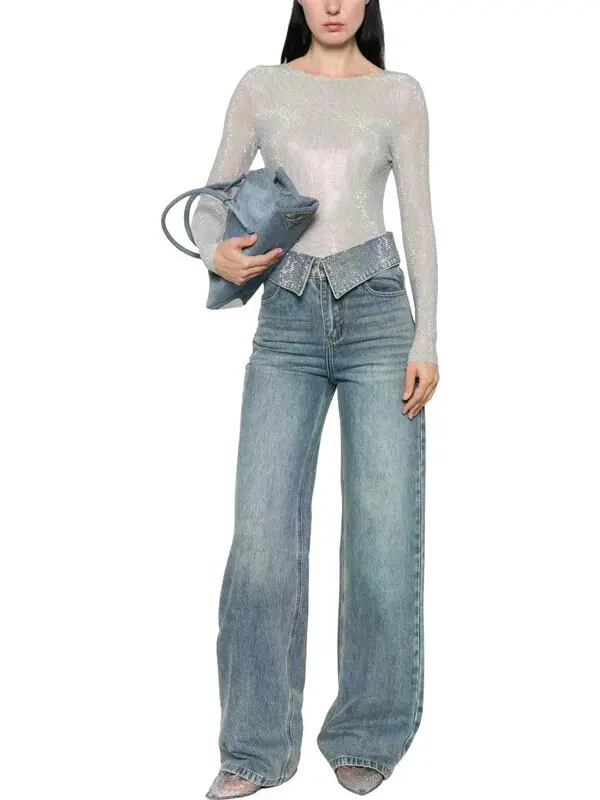 TWENTY FOURHAITCH Crystal Embellished T-shirt - Silver