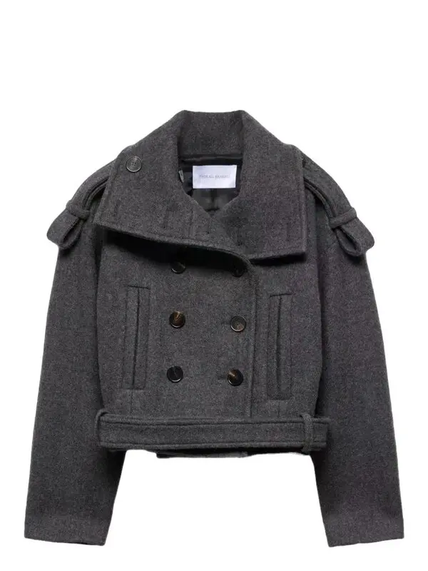 7 For All Mankind Double-breasted Belted Coat - Grey