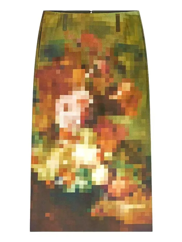 Dries Van Noten Long Printed Skirt - Brown