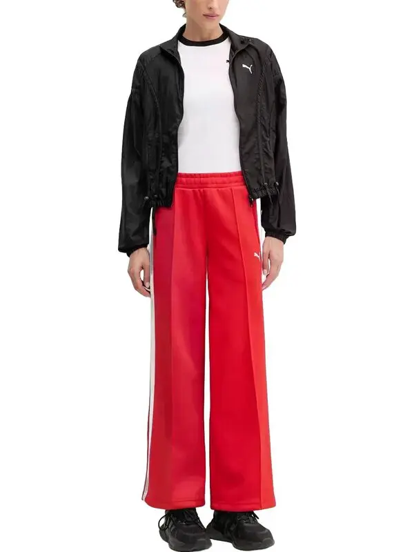 PUMA T7 Low-rise Track Pants With Side Stripe Detail - Red