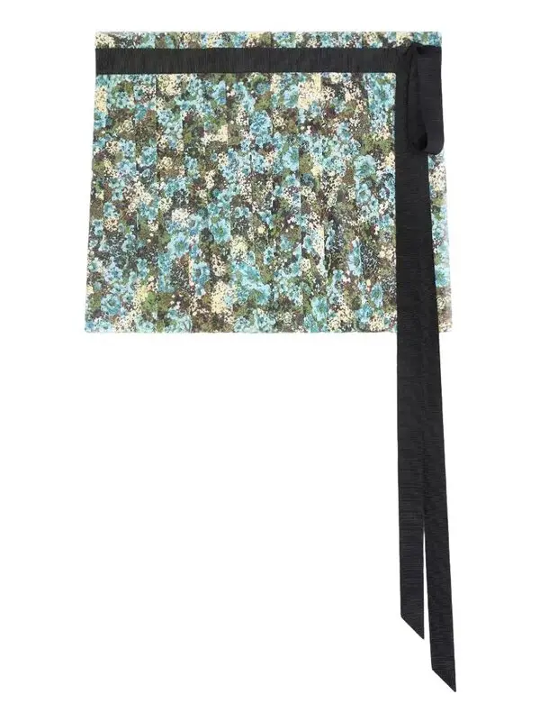 Dries Van Noten Pleated Wrap Mini Skirt - Blue