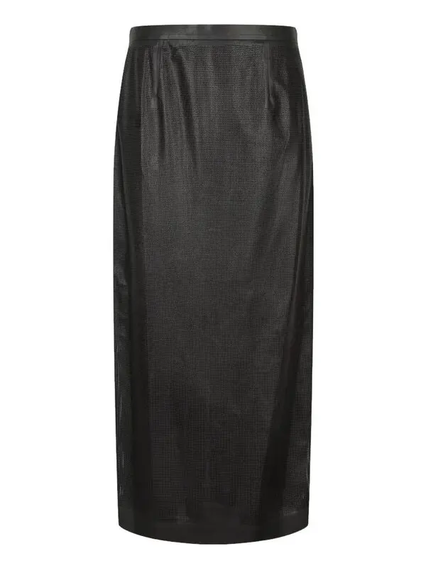 LESS Laser-cut H-silhouette Midi Skirt - Black