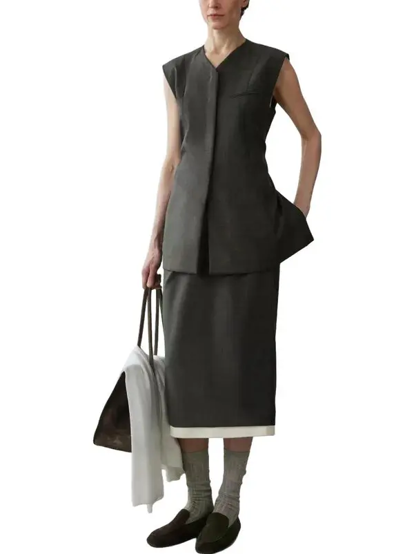 LESS Tailored Wool Vest - Grey