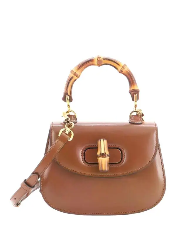 Gucci Bamboo 1947 Leather Mini Top Handle Bag - Brown