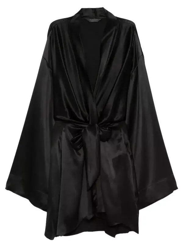 Balenciaga Satin-finish Draped Mini Dress - Black