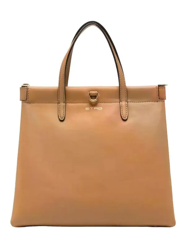 Etro Leather Tote Bag - Neutrals