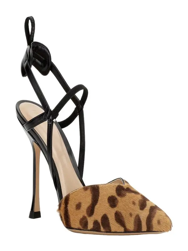 Fendi Very Colibrì Slingbacks In Cavallino And Leather - Brown