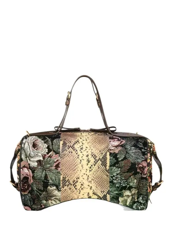 Dries Van Noten Floral Gobelin East-west Bag - Black