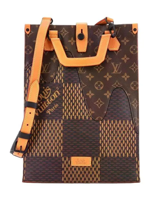 LOUIS VUITTON Nigo Limited Edition Giant Damier And Monogram Canvas Mini Tote Bag - Brown
