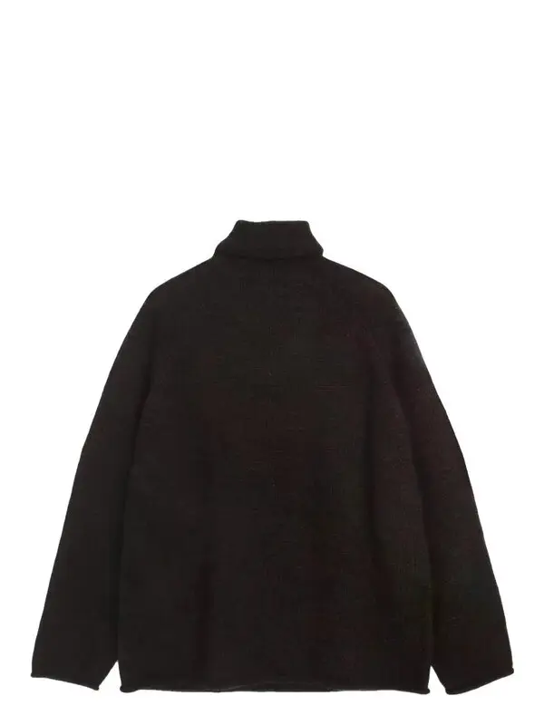 You Must Create Runaway Neck-buttoned Sweater - Brown