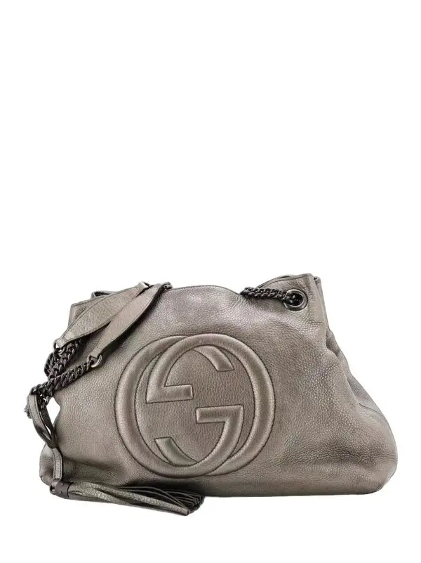 Gucci Soho Chain Strap Leather Medium Shoulder Bag - Grey