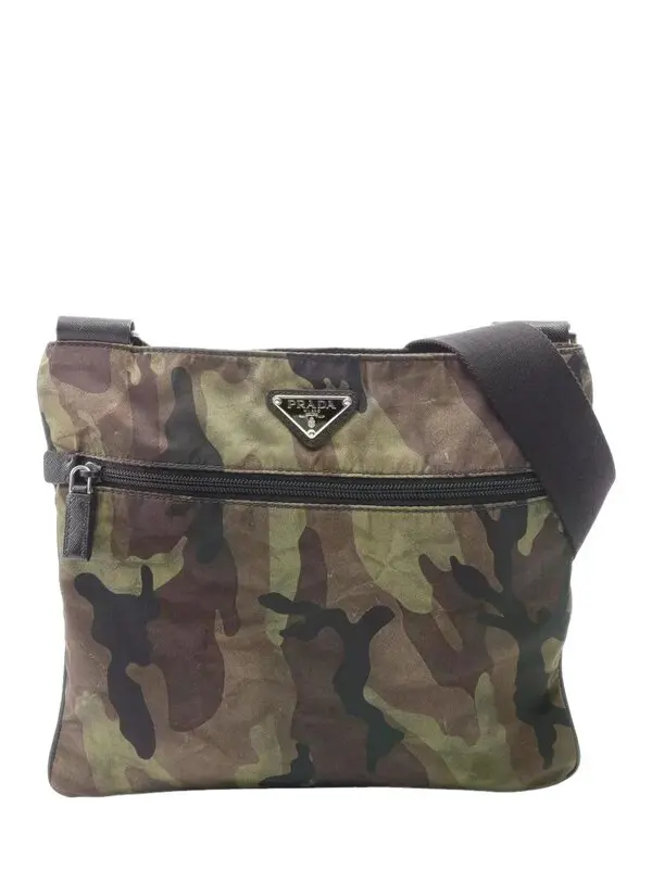 Prada 2000s Tessuto Saffiano Shoulder Bag - Green