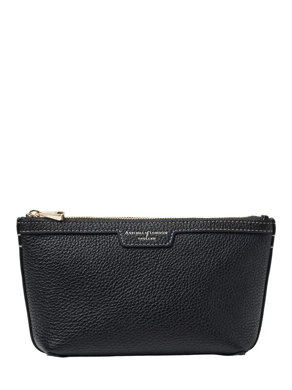 ASPINAL OF LONDON Leather Hudson Cosmetics Bag - Black