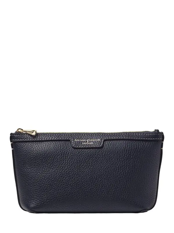 ASPINAL OF LONDON Leather Hudson Cosmetics Bag - Navy