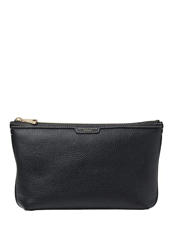 ASPINAL OF LONDON Leather Hudson Toiletry Bag - Black