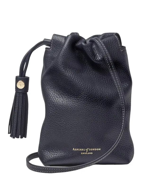 ASPINAL OF LONDON Leather Soho Cross-body Pouch - Navy