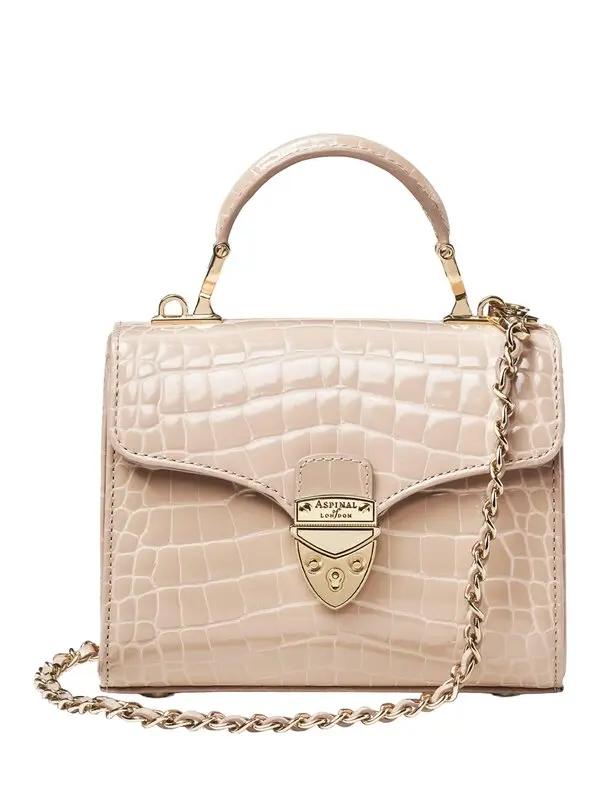 ASPINAL OF LONDON Mini Leather Mayfair Top-handle Bag - Neutral