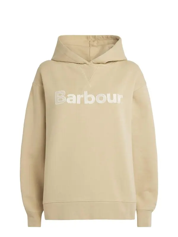 Barbour Cotton Logo Hoodie - Beige