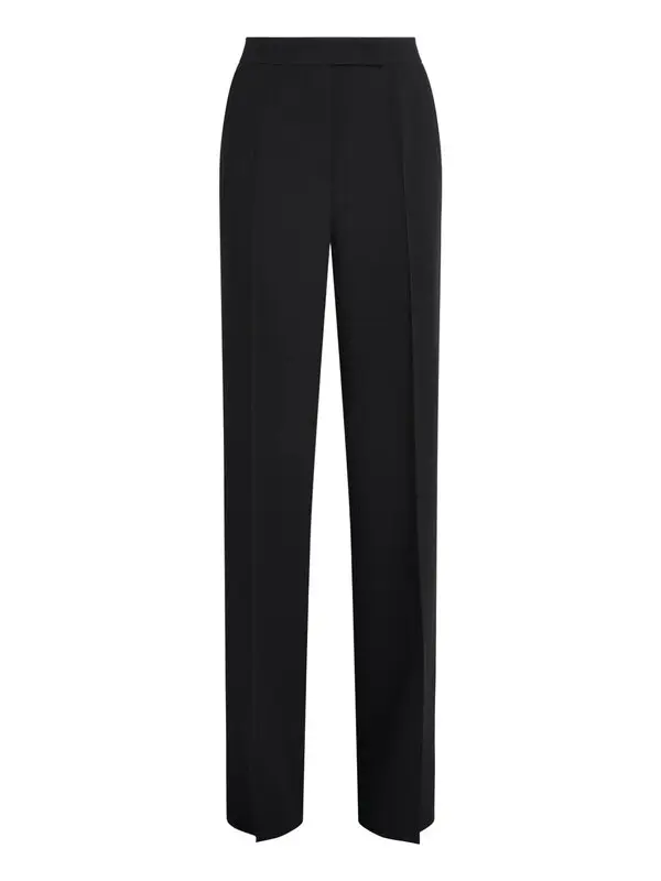 Max Mara Virgin Wool Palazzo Trousers - Black