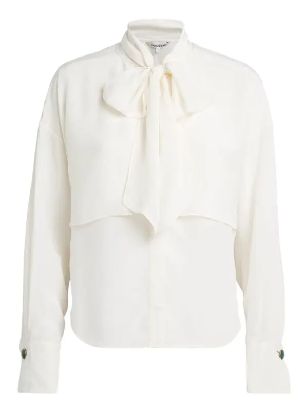 Veronica Beard Darlis Blouse With Tie Neck - Ivory