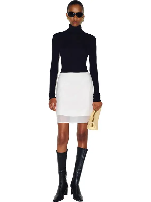 REFORMATION Jimmy Choo Square Frame Rimless Sunglasses - Ivory