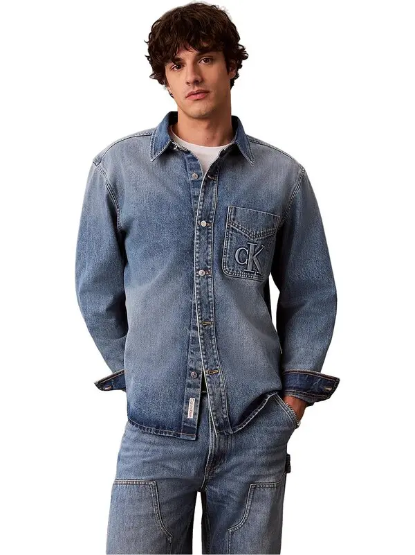 Calvin Klein Embossed Logo Overshirt - Medallion