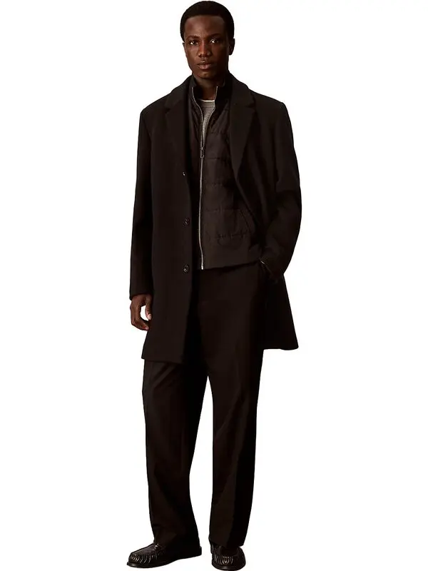 Calvin Klein 3-in-1 Wool Blend Coat And Vest - Black