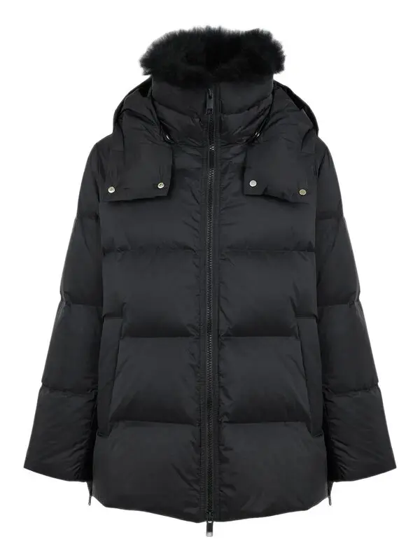 YVES SALOMON A" Line Down Jacket In Waterproof Technical Fabric - Black