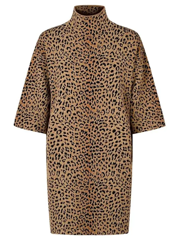 Givenchy Leopard Jacquard Mini Dress - Brown