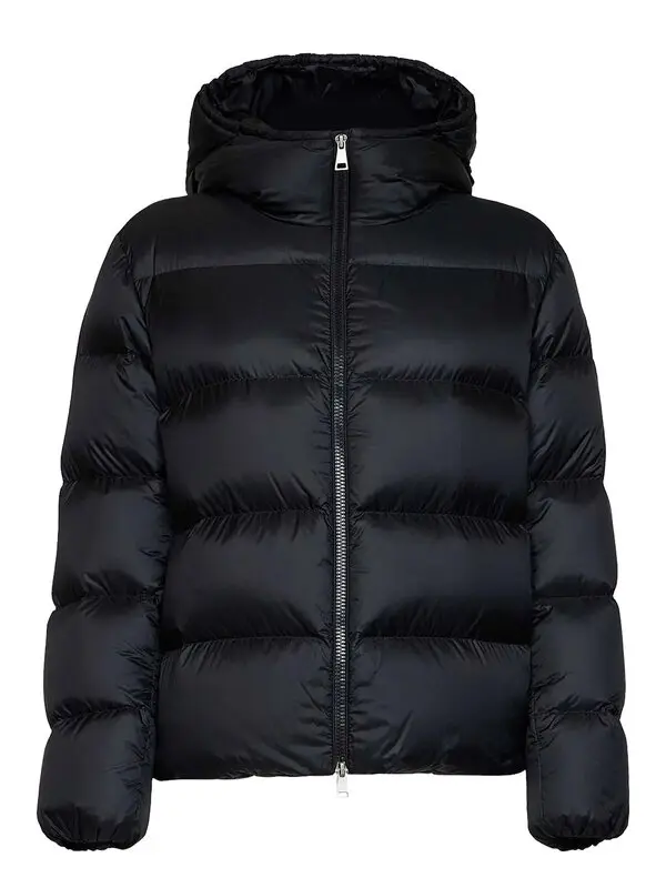 Moncler Short Down Jacket With Hood - Black