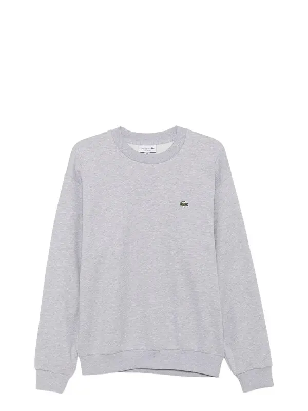 Lacoste Crew Neck Cotton Sweatshirt With Logo - Grey