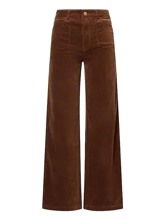 Paige Vanessa Corduroy Cotton-stretch Trousers - Hickory