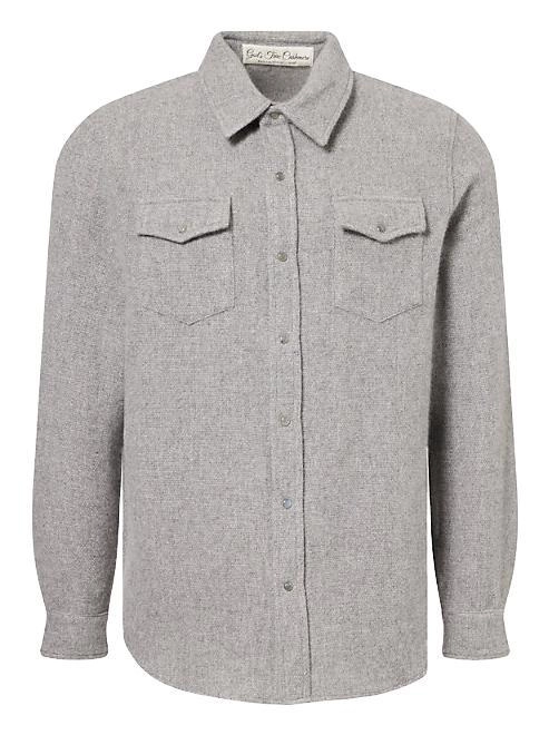 GODS TRUE CASHMERE Gemstone-embellished Cashmere Shirt - Grey
