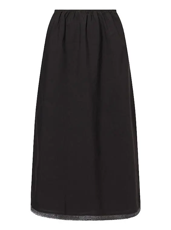 Dissh Lace Trim Midi Skirt - Black