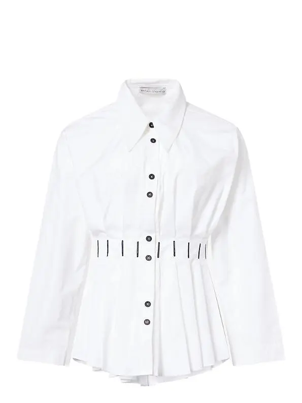 Palmer//harding Pleated Cotton Shirt - White