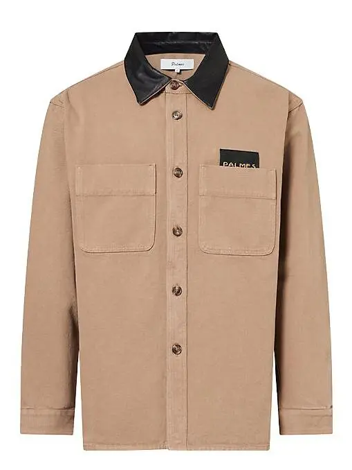 PALMES Patch-pocket Logo Cotton Jacket - Fossil