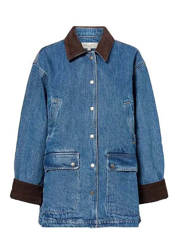 Rag & Bone Cassidy Contrast-collar Denim Jacket - Candice
