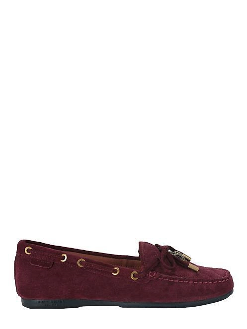 Kurt Geiger Suede Eagle Moccasin Loafers - Wine